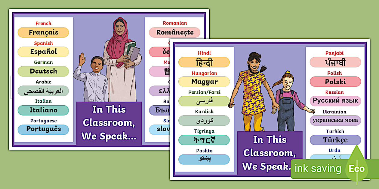 EAL Multilingual Editable Classroom Poster (teacher made)