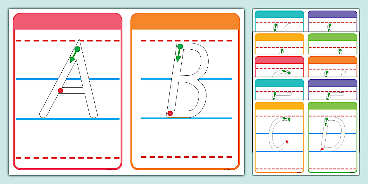 Editable Handwriting Tracing Flashcards (teacher made)
