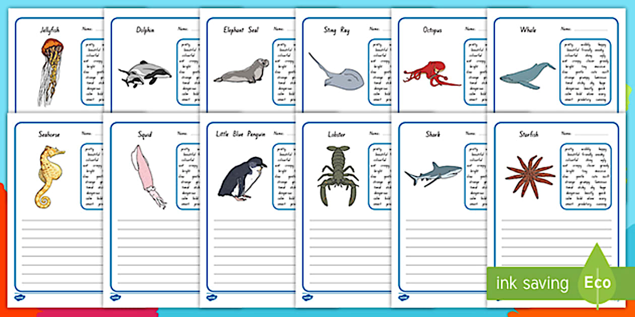 Editable New Zealand Under the Sea Description Writing Template