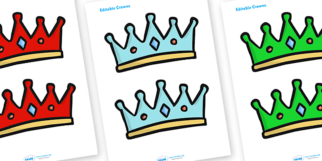👉 Editable Coloured Crowns (teacher made) - Twinkl