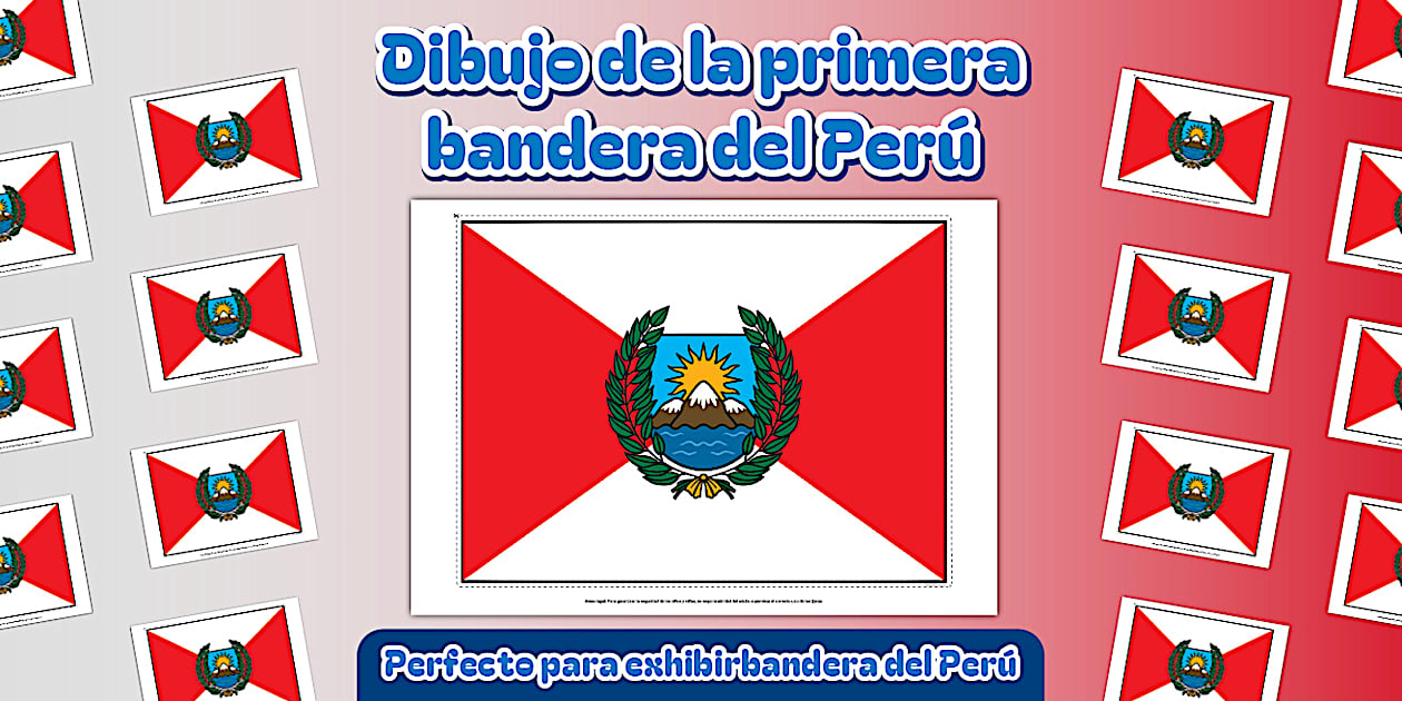 Dibujo de la primera bandera del Perú
