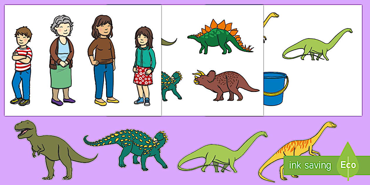 Harry and the Bucketful of Dinosaurs Story Cut-Outs - Twinkl