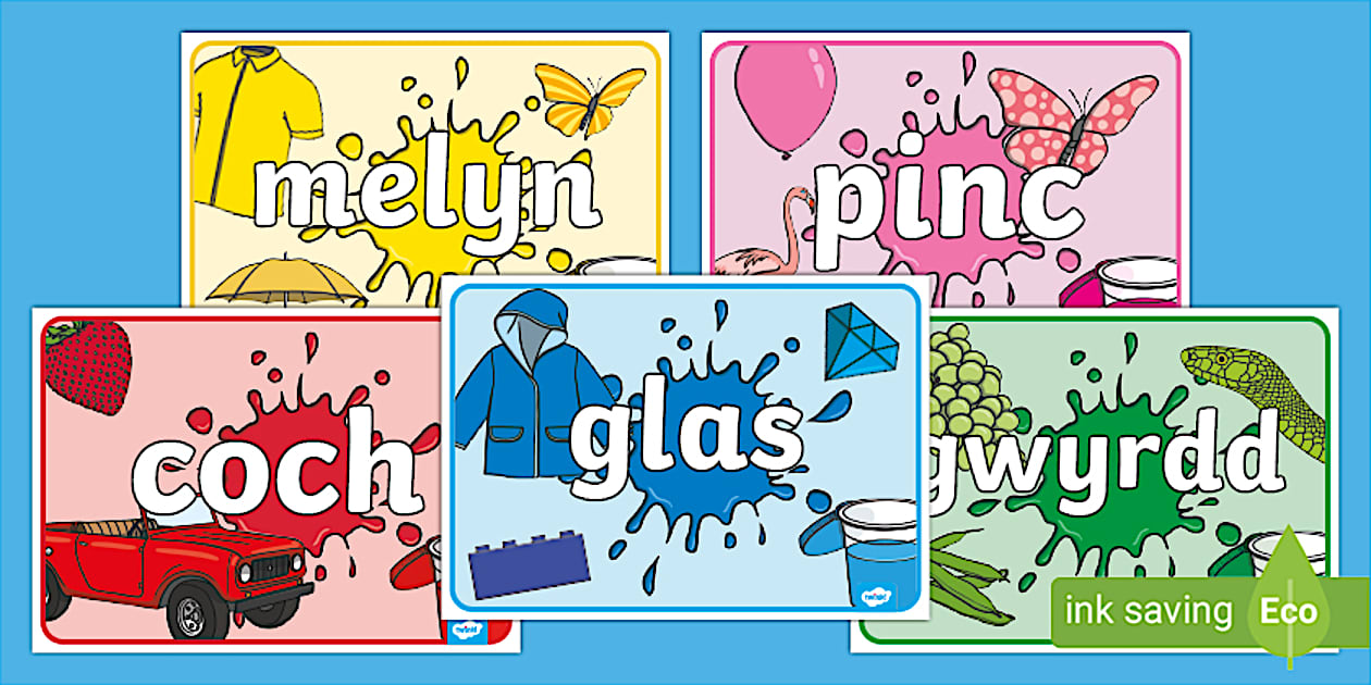 Colours Welsh Display Posters | Teacher-made by Twinkl