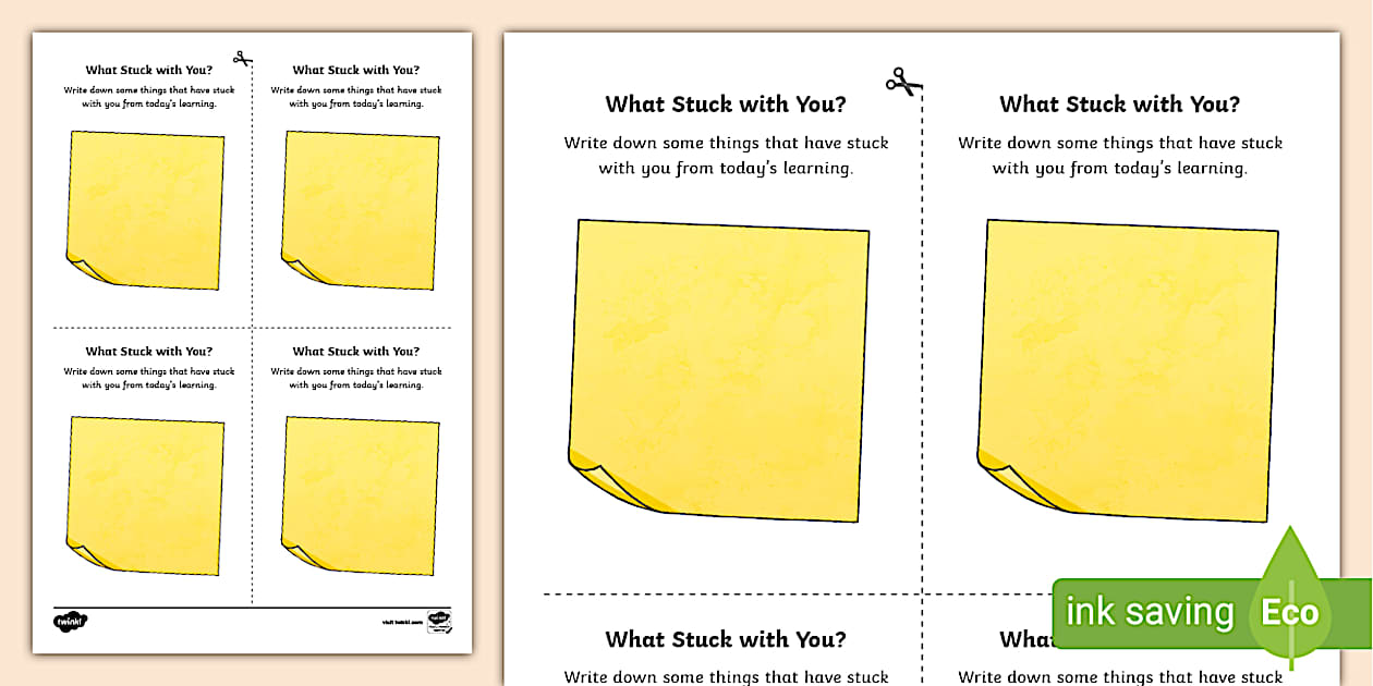 What Stuck with You? Student Feedback Printable Activity