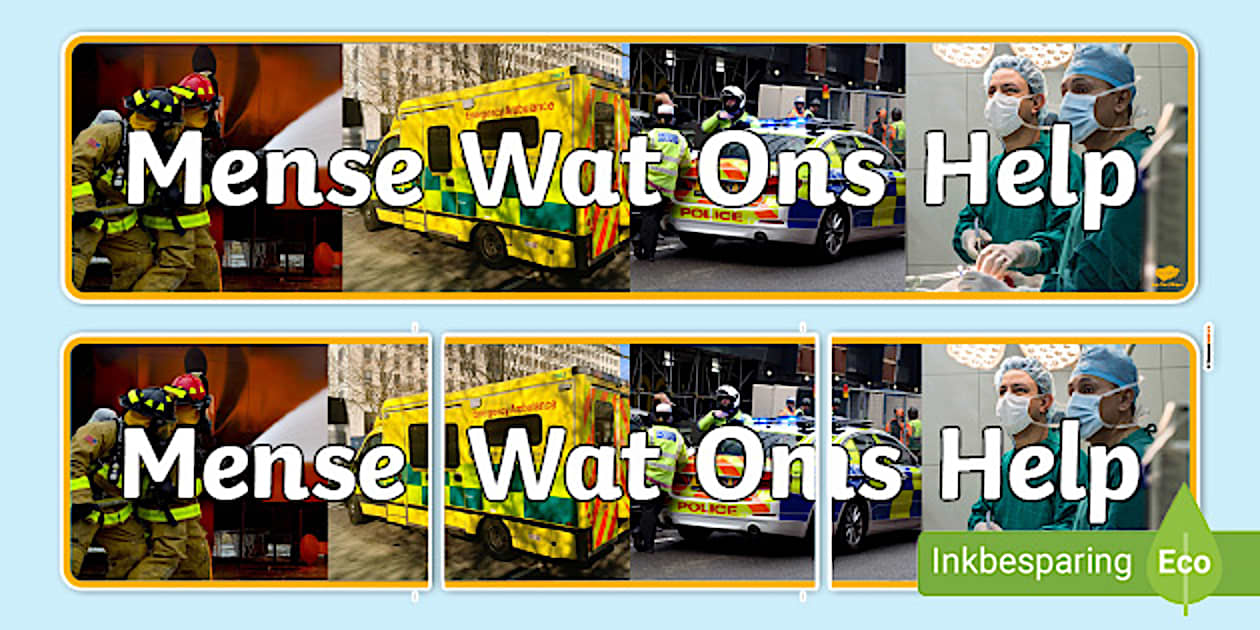 Mense Wat Ons Help Vertoonbanier (teacher made) - Twinkl