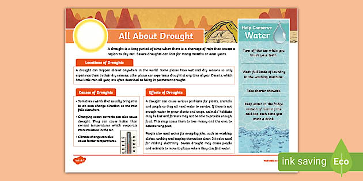 Drought Fact File - Geography Resources - KS2 (teacher made)