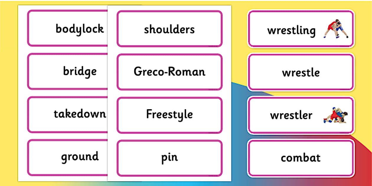Editable Wrestling Word Cards (professor feito) - Twinkl