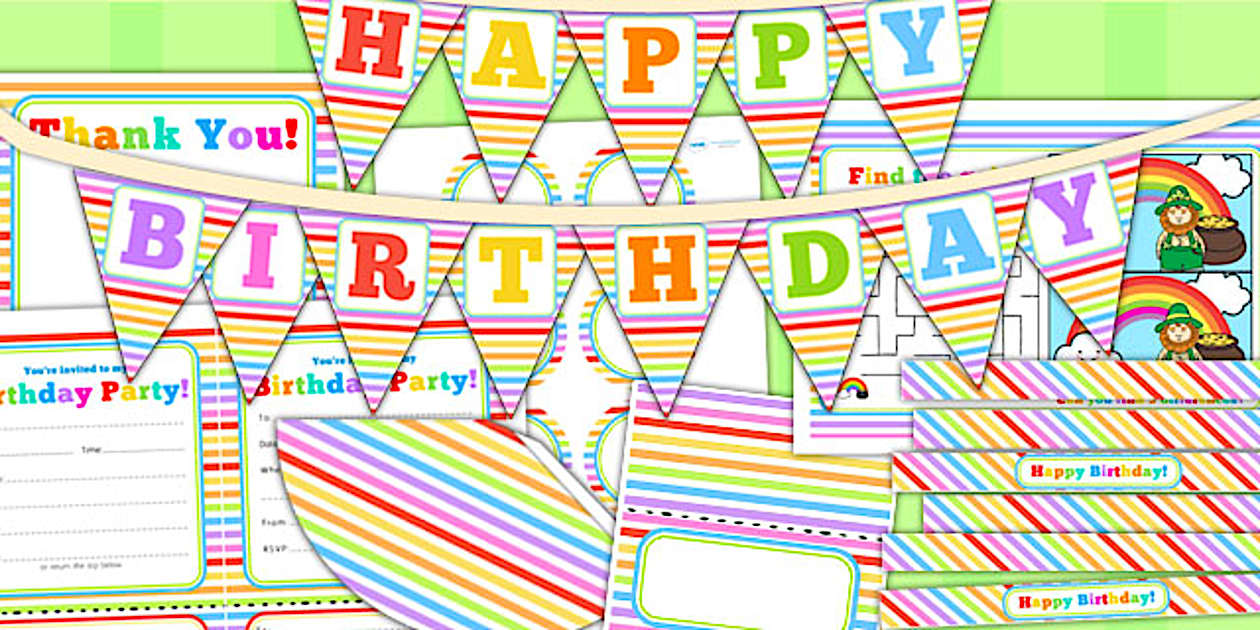 Rainbow Themed Birthday Party Pack (teacher made) - Twinkl