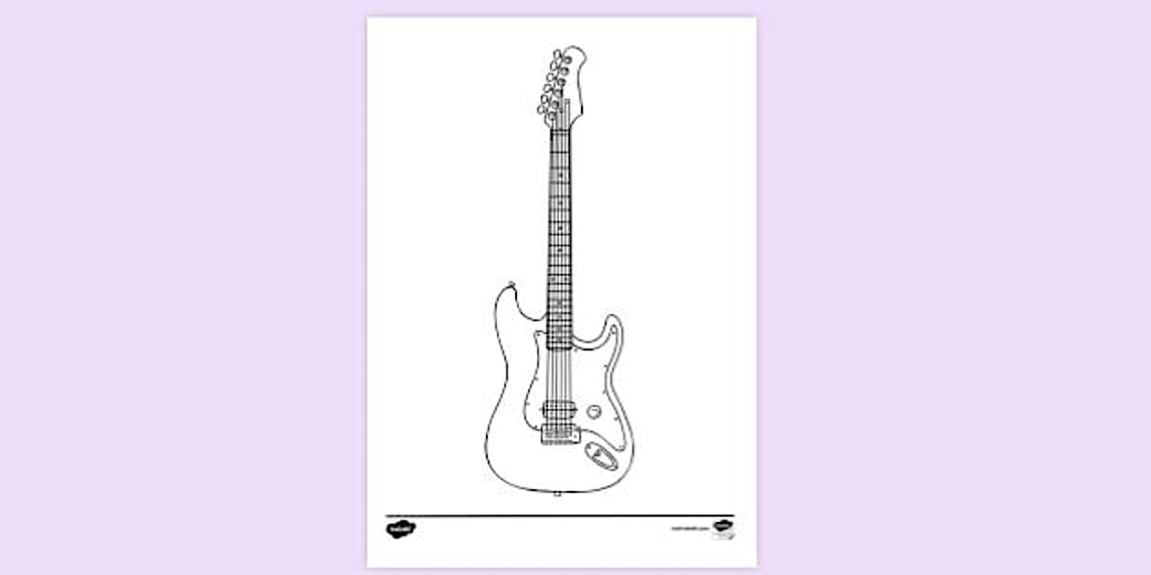 Guitar Colouring | Colouring Sheets (teacher made) - Twinkl