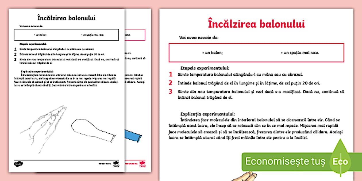 Încălzirea balonului – Experiment științific