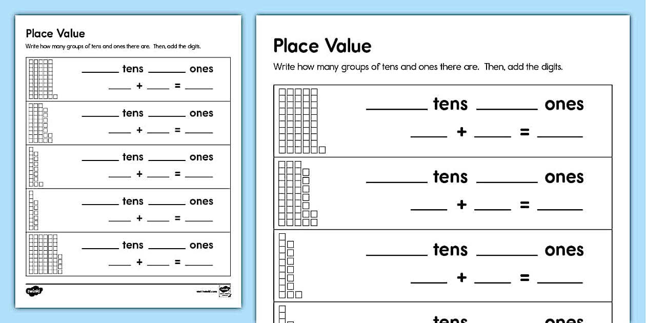 Place Value: Ones and Tens Activity (Teacher-Made) - Twinkl