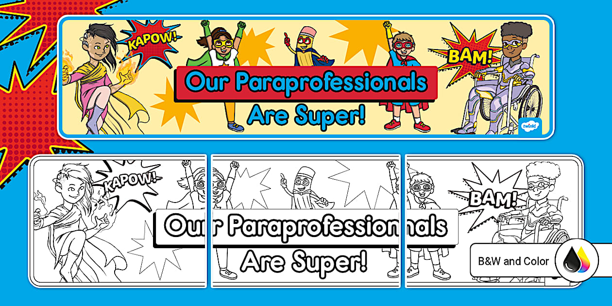 Paraprofessional Superhero Banner | Decoration | Twinkl USA