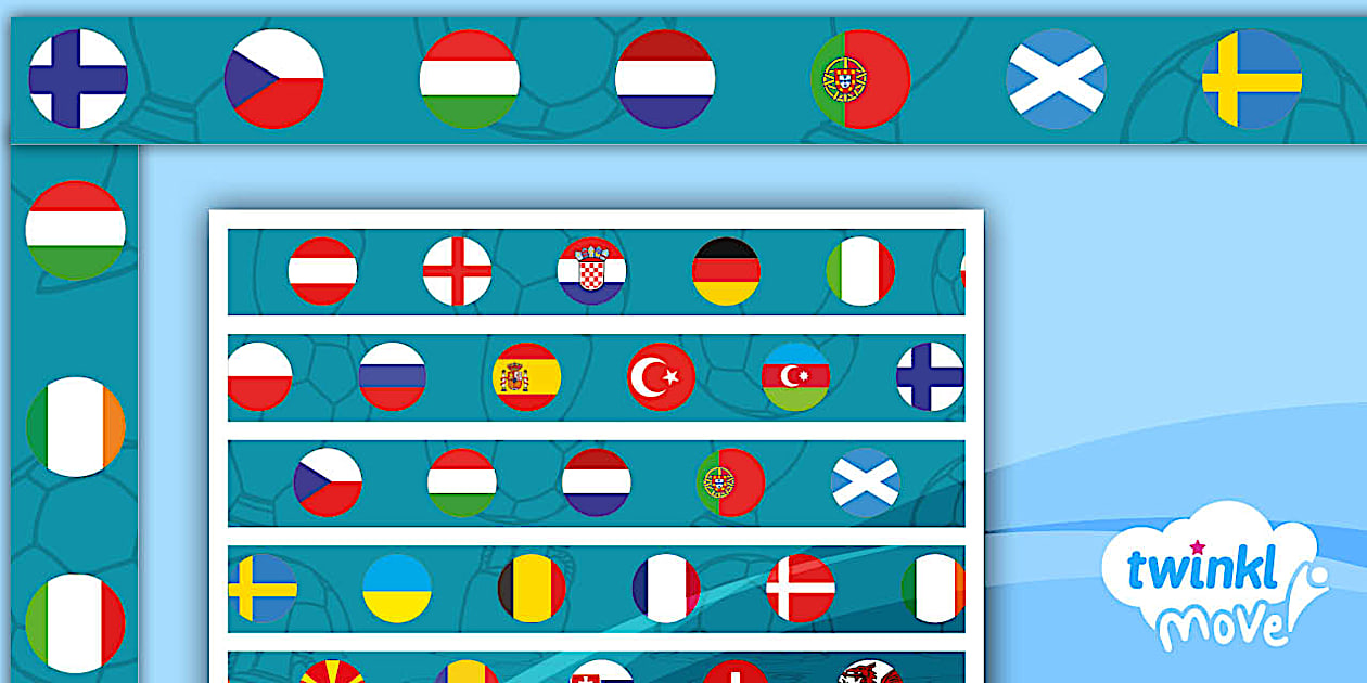 Football Display Borders - Euro 2020 (Summer 2021) - Twinkl