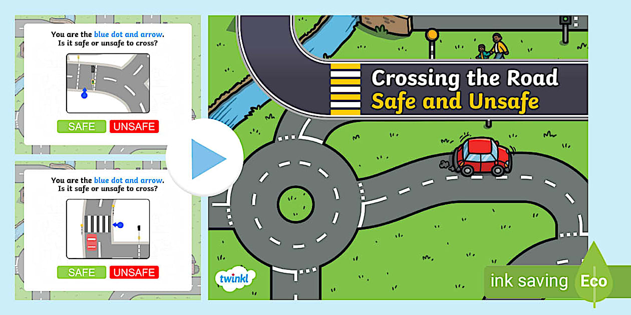 Crossing the Road Safe and Unsafe PowerPoint (teacher made)