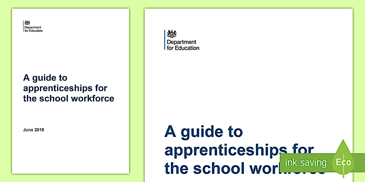 A Guide to Apprenticeships for the School Workforce DfE 2018 Adult Guidance