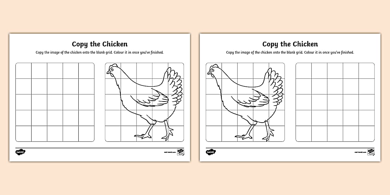 Copy the Chicken Worksheet (Teacher-Made) - Twinkl