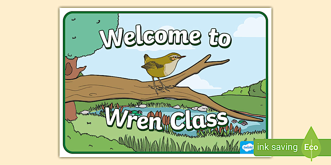 Cursive Wren Class Display Sign (professor feito) - Twinkl