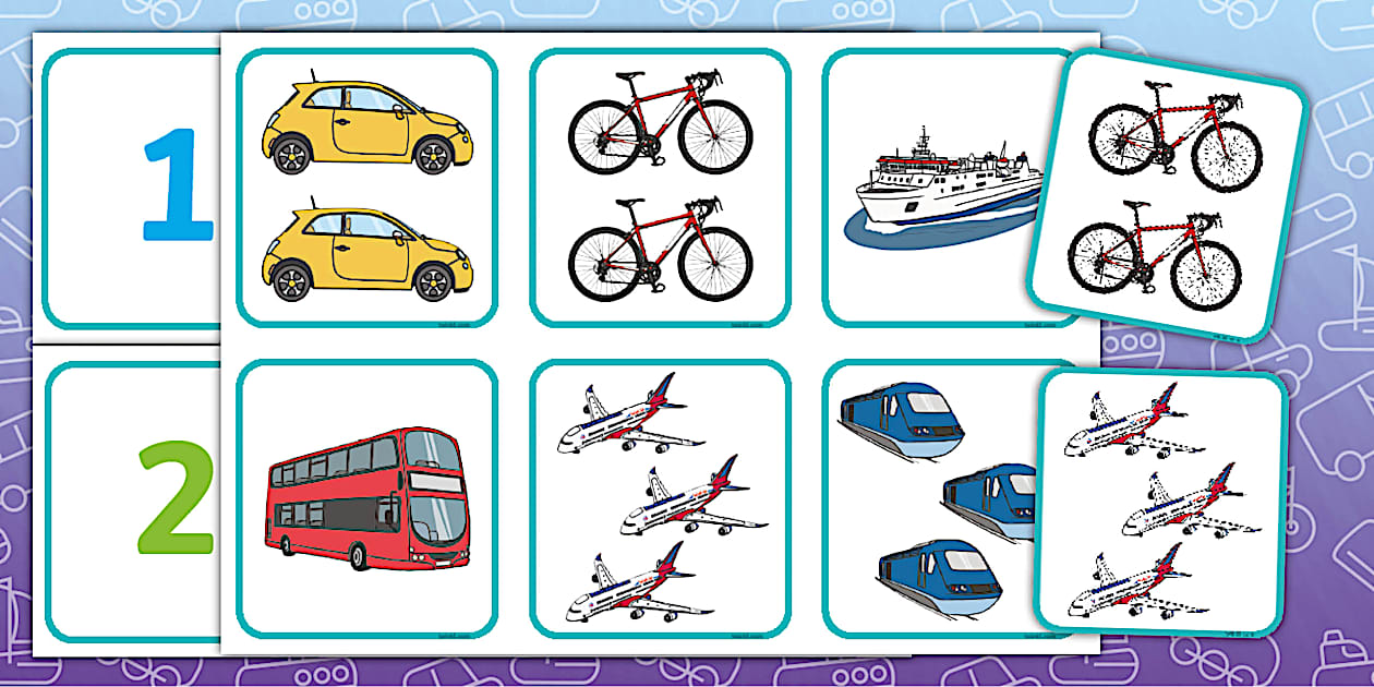 Mijloace de transport și numere 1-3 –Punere în corespondență