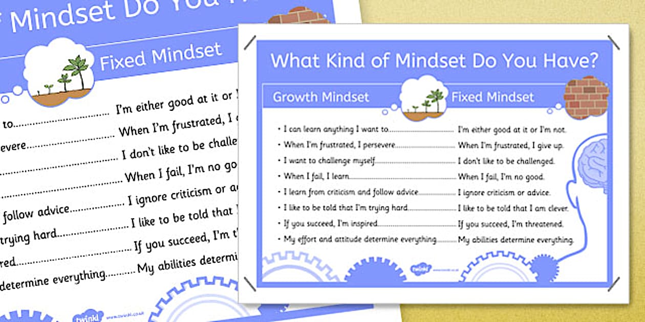Editable What Kind of Mindset Do You Have? Poster - Twinkl