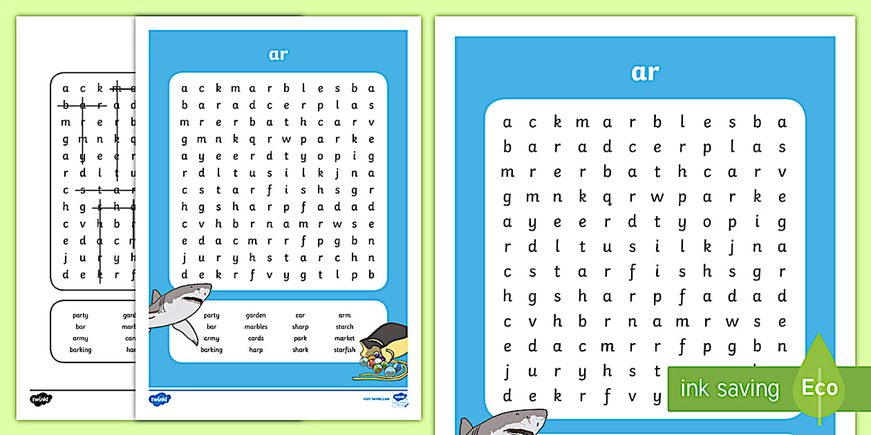 Editable 'ar' Digraph Differentiated Word Search - Twinkl