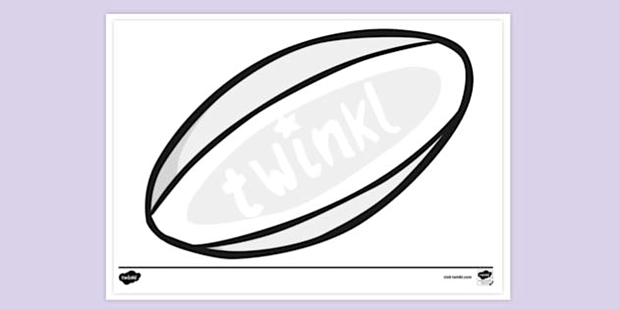 Rugby Ball Sports Equipment Colouring Sheet | Colouring