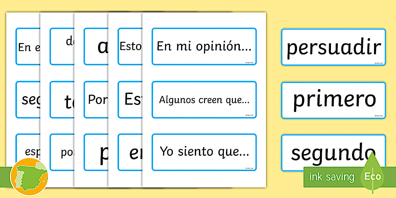 Tarjetas de vocabulario: La escritura argumentativa - Twinkl
