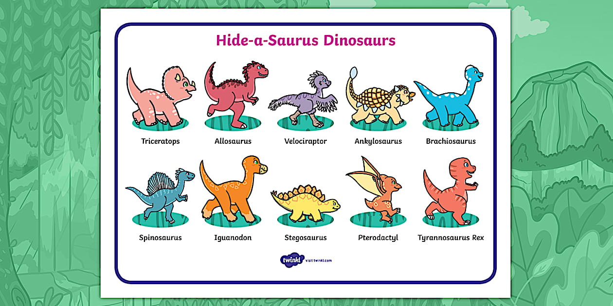 Hide-a-Saurus: Dinosaurs Word Mat (teacher made) - Twinkl