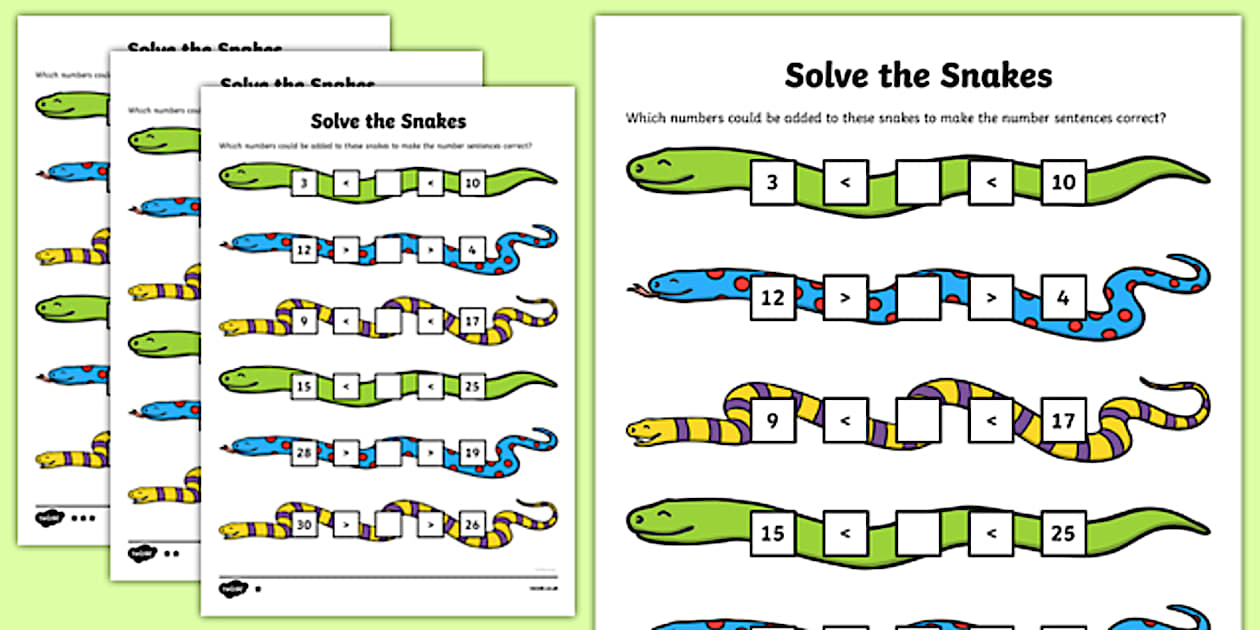 Solve the Snake | Maths Worksheets | Primary Resources