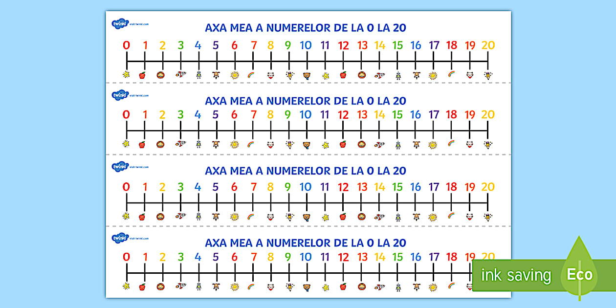 Numerele de la 0 20 Axa numerelor (teacher made) - Twinkl