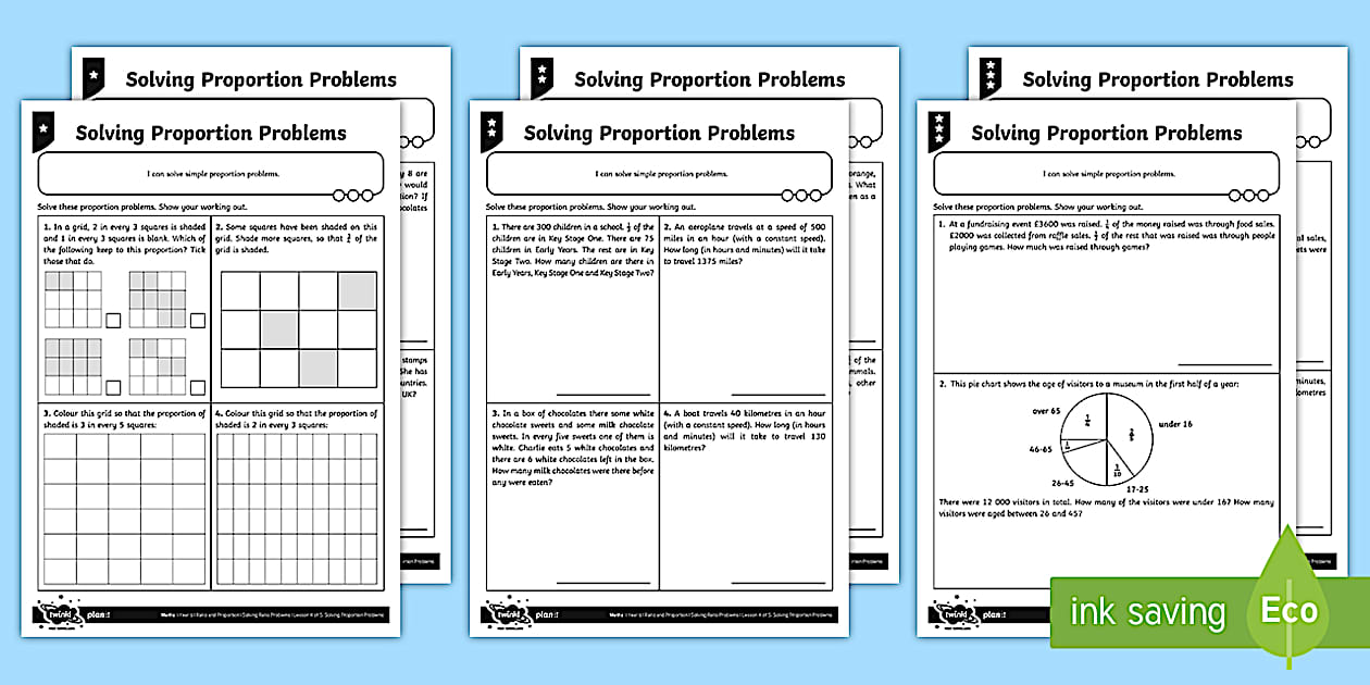 Proportion Problems Worksheets | Teacher-Created | Twinkl