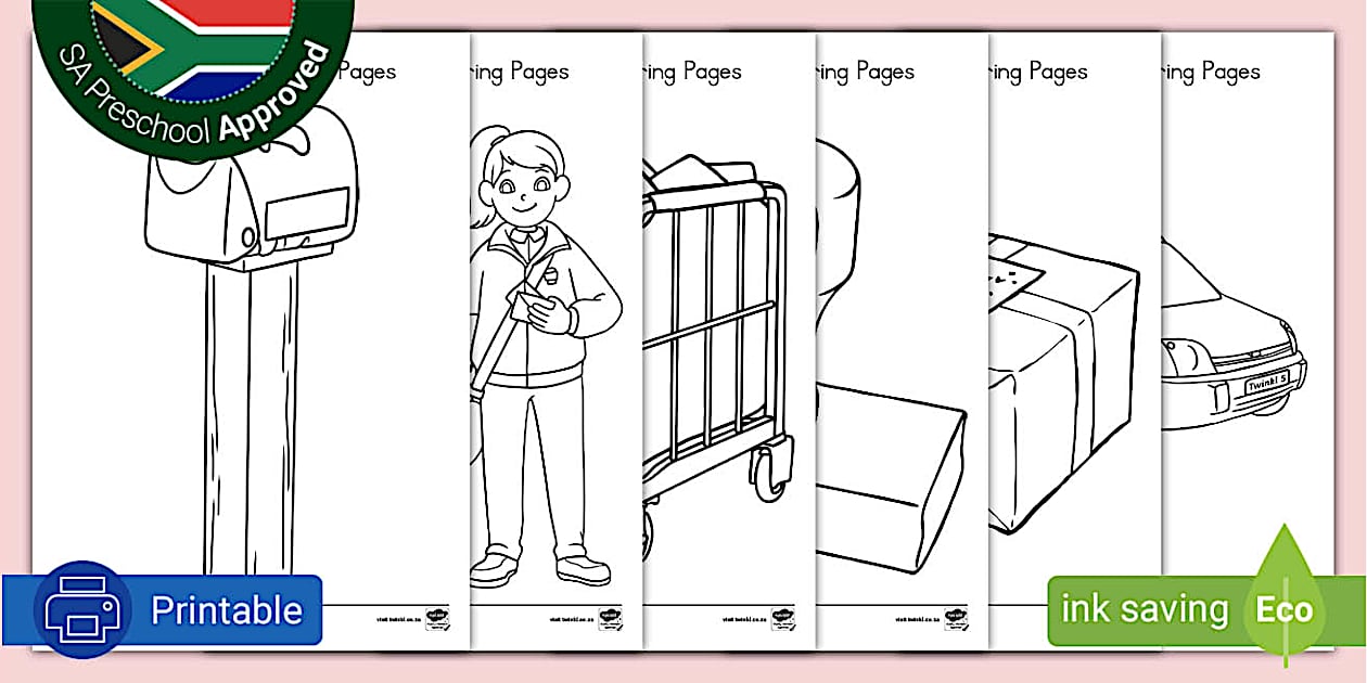 Post Office Colouring Pages - Preschool Approved - Twinkl