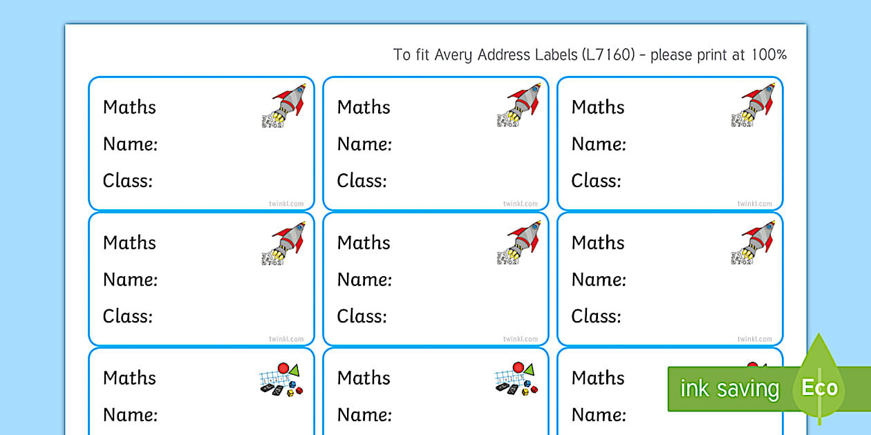 Maths Jotter Sticker Labels - Twinkl