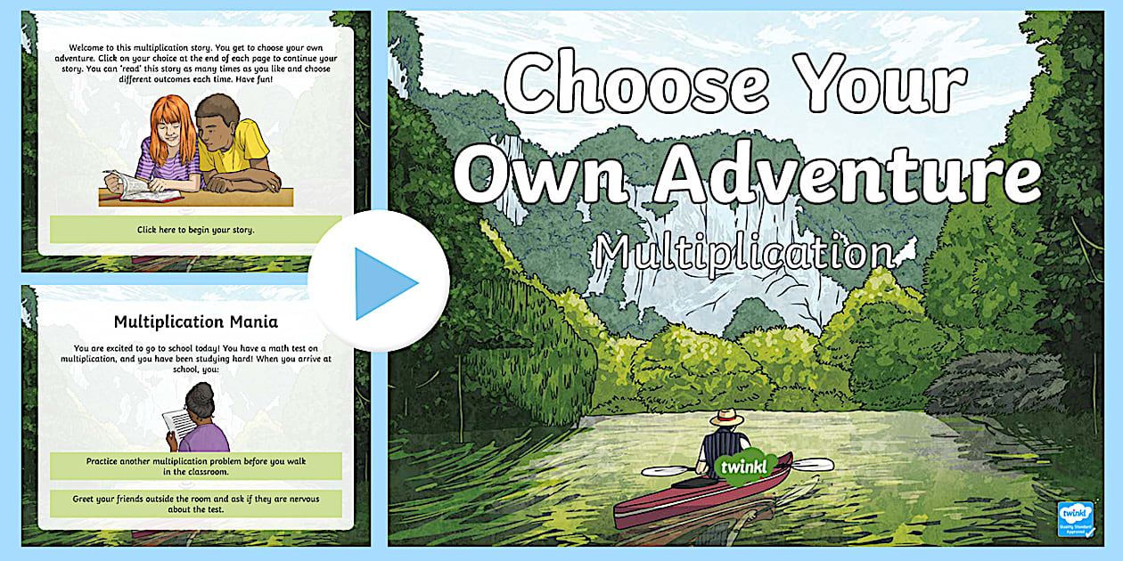 Choose Your Own Math Adventure: Multiplication Story PowerPoint for 3rd-5th