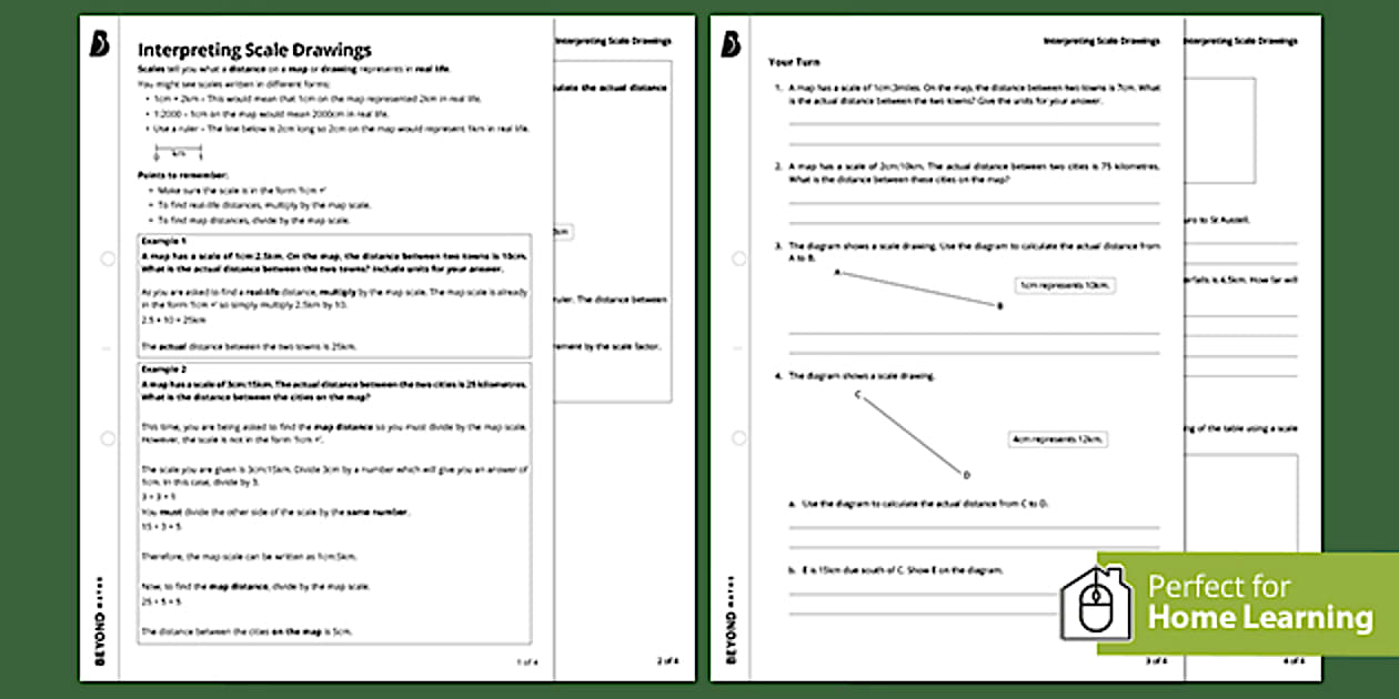 👉 Scale Drawings Worksheet - Home Learning | KS3 Maths