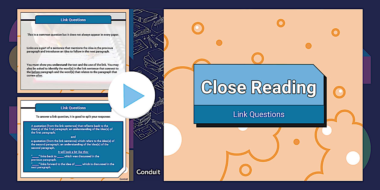 Close Reading: Link Questions (teacher made) - Twinkl