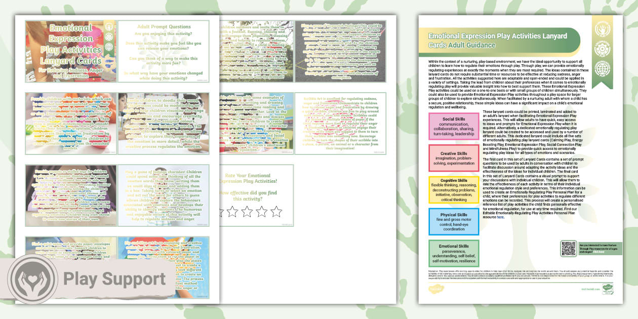 Emotional Expression Play Activities Lanyard Cards - Twinkl