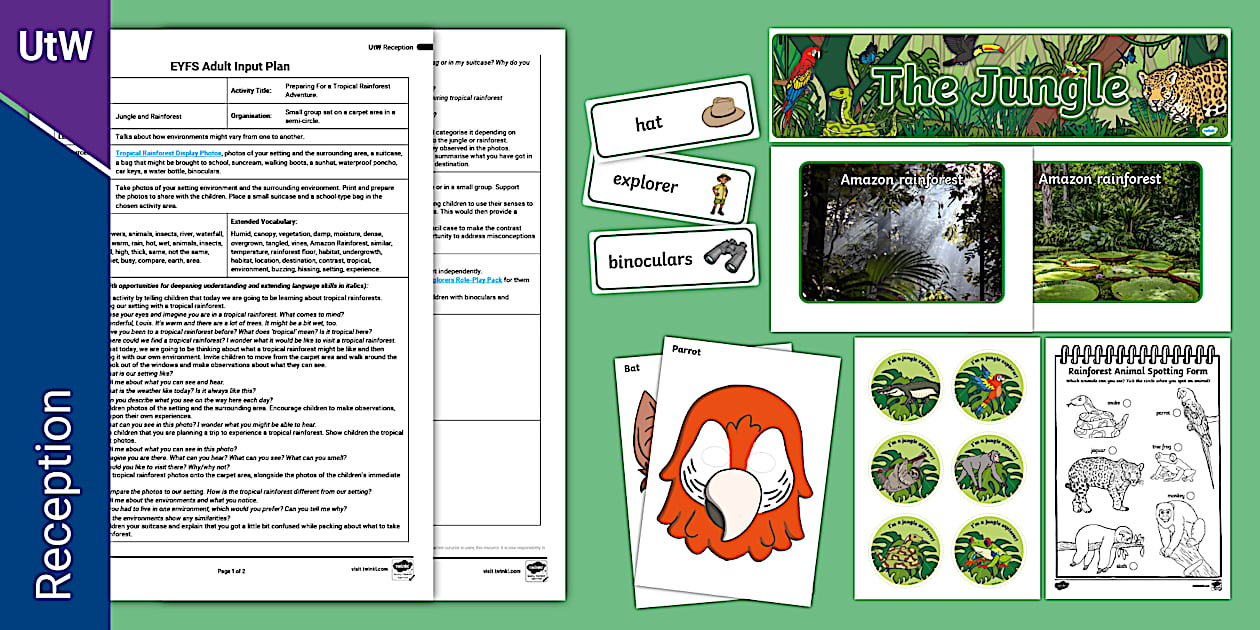 Kindergarten A Tropical Rainforest Adventure Plan and Resource Pack
