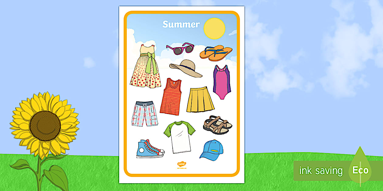 Summer Clothes Mat (teacher made) - Twinkl