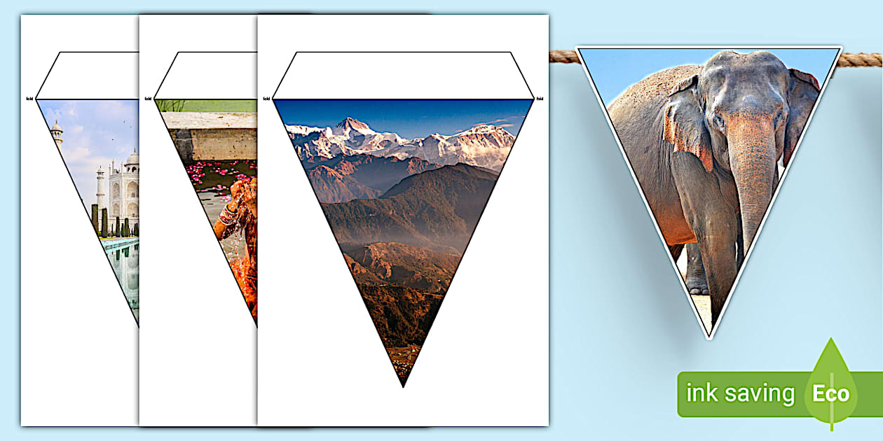 India Photo Display Bunting - Twinkl - KS1 (teacher made)