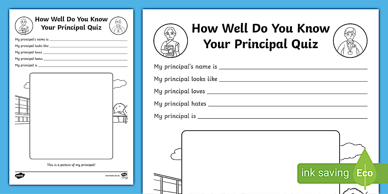 Primary Principal's Day Do You Know Your Principal Quiz