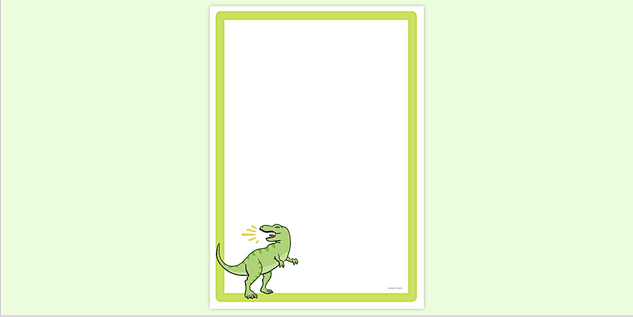 Simple Blank Dinosaur Page Border for Toddlers | Twinkl