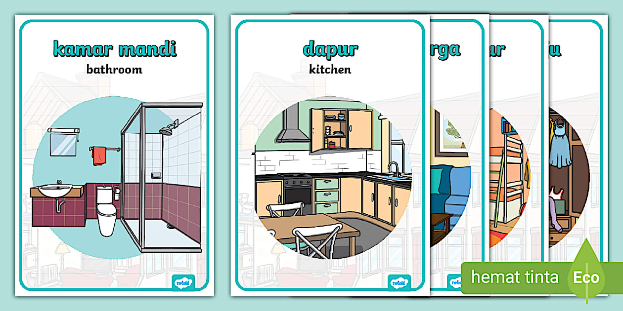 Poster Nama-Nama Ruangan di Rumah (Teacher-Made) - Twinkl