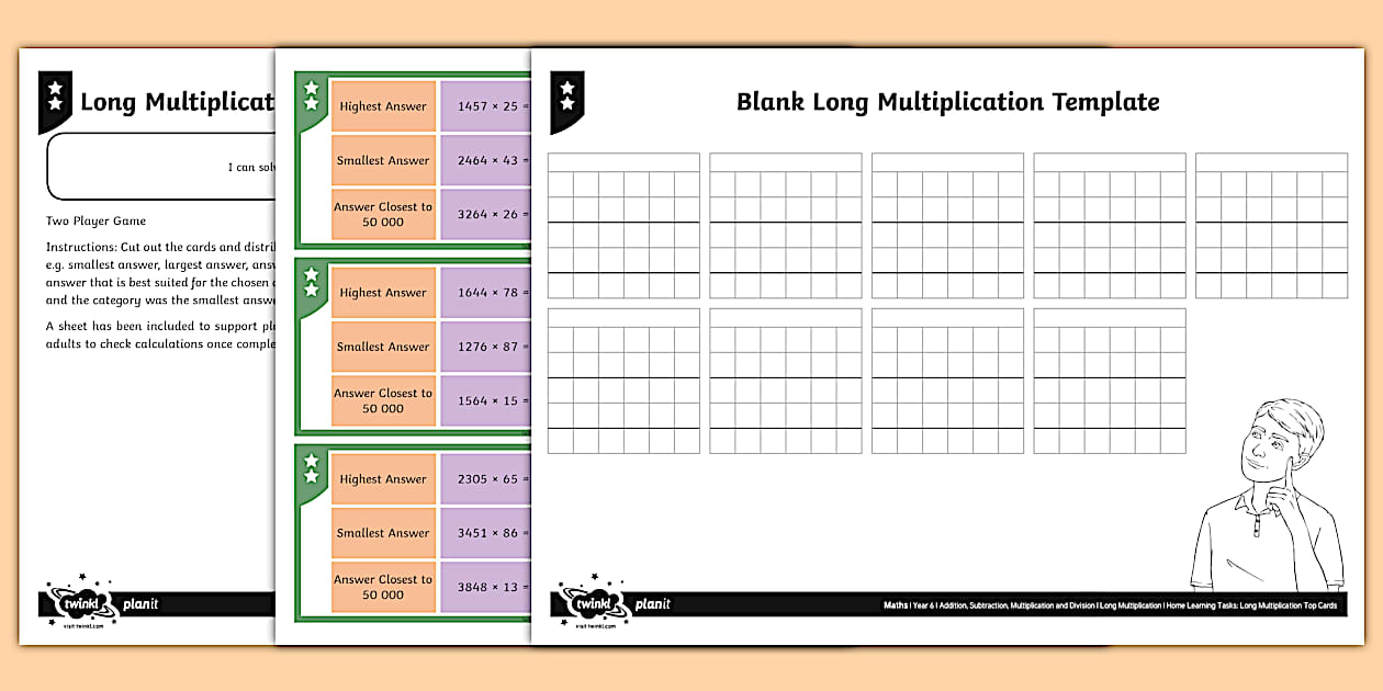 Differentiated Multiplication Top Card Game - Twinkl