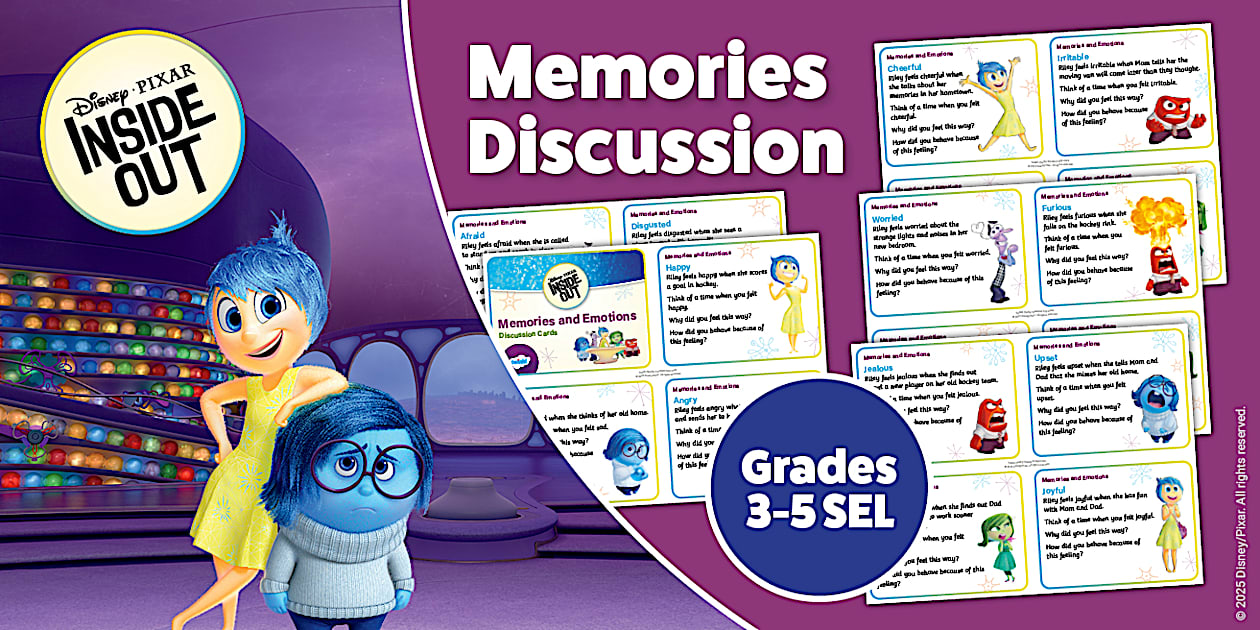 Inside Out: Memories and Emotions SEL Discussion Cards