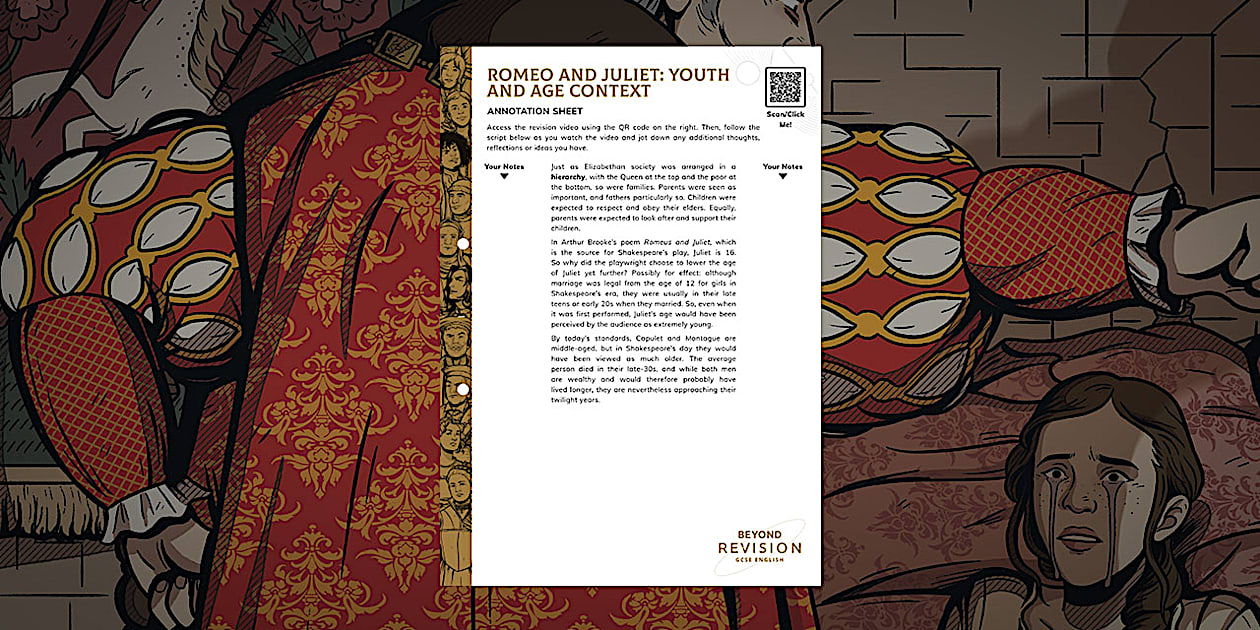 Romeo and Juliet: Themes - Youth and Age Context Annotation