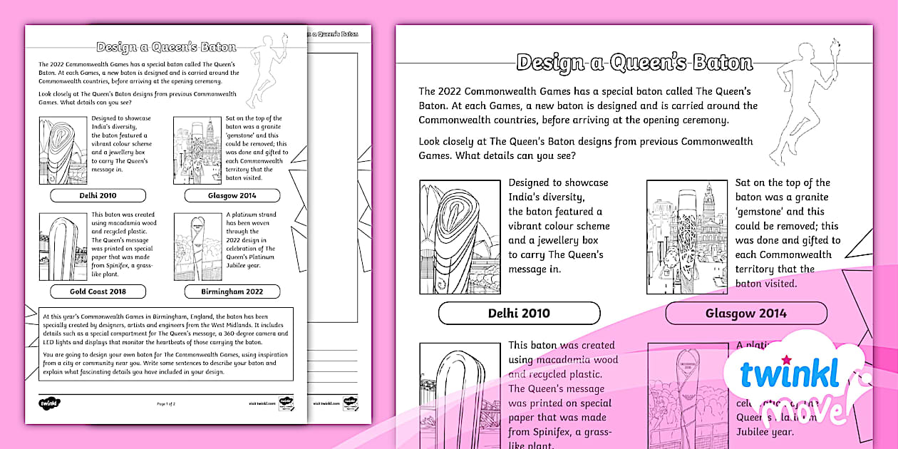 Editable Design a Queen's Baton for The 2022 Commonwealth Games