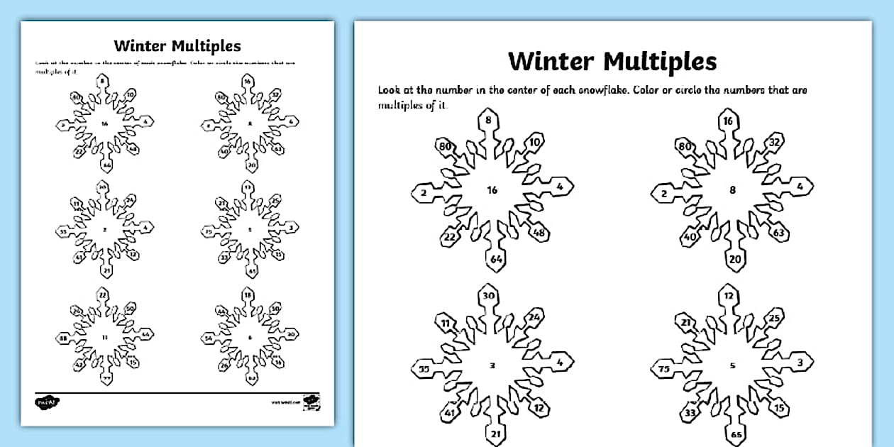 Winter Math Worksheet | Winter Season | Twinkl USA - Twinkl