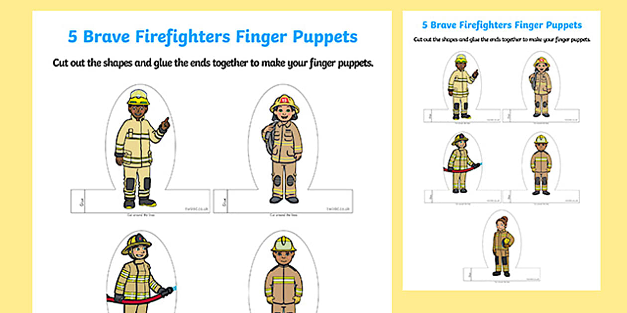 Firefighter Finger Puppets (teacher made) - Twinkl