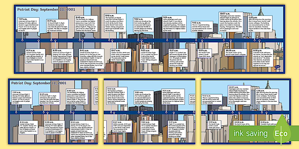 9/11 Timeline for Display | Resource | Twinkl USA - Twinkl