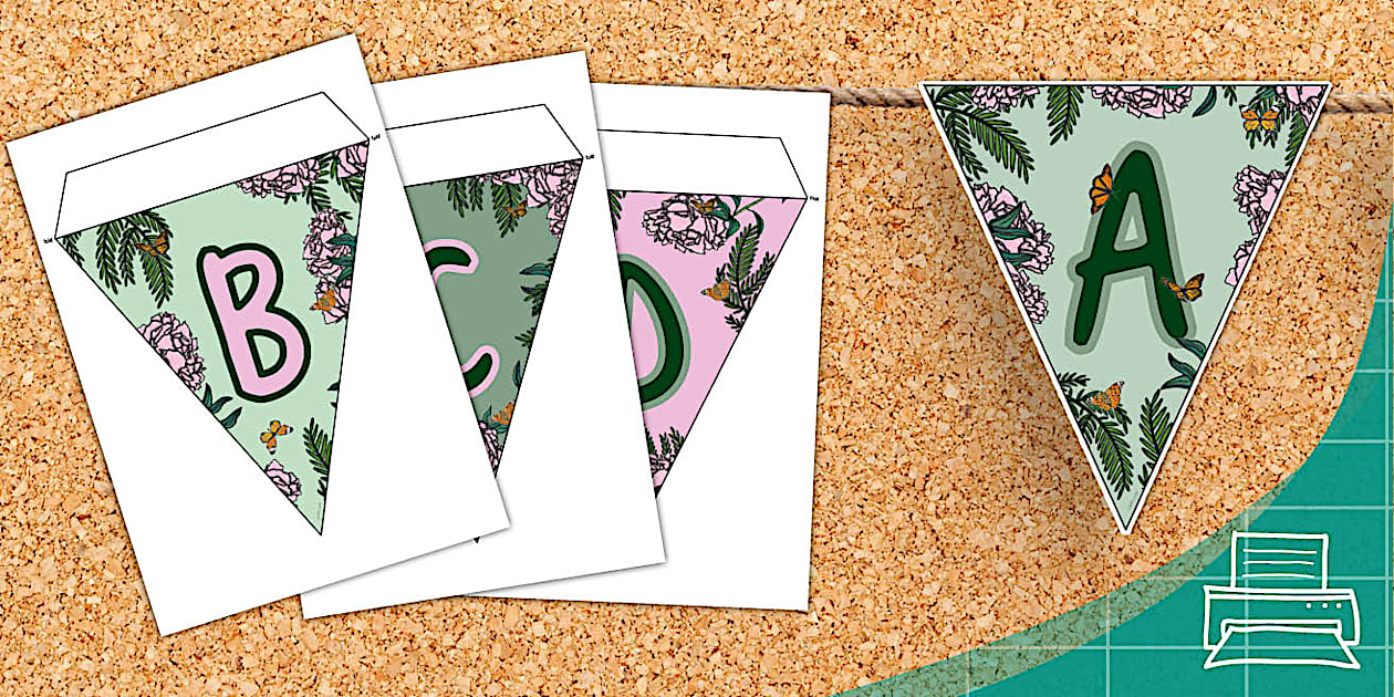 Alphabet Display Bunting | Classroom Organisation | Nature
